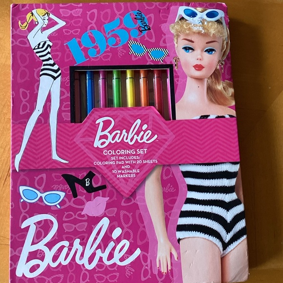 Barbie | Toys | Barbie Retro Coloring Set With Pink And Black Accents ...